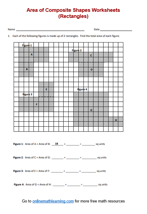 Composite Figures Worksheets Area Of Composite Shapes (Compound