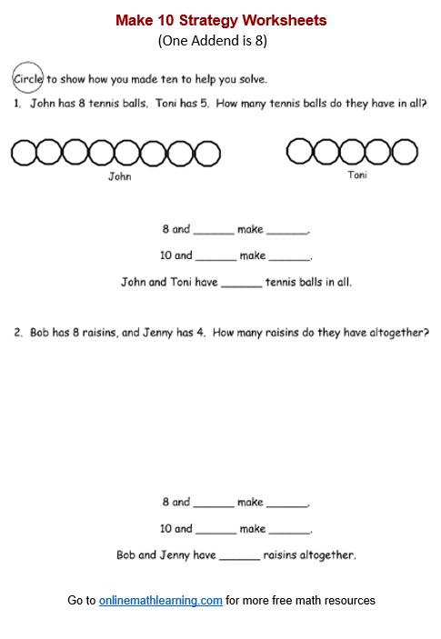 Making 10 Worksheets